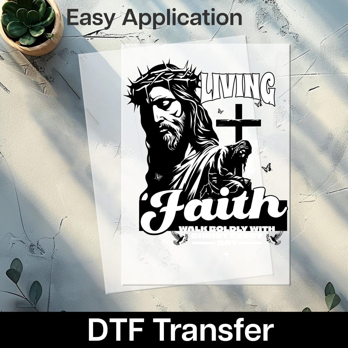 Christian Faith & Spiritual Jesus DTF Transfer for Retreat Apparel ...