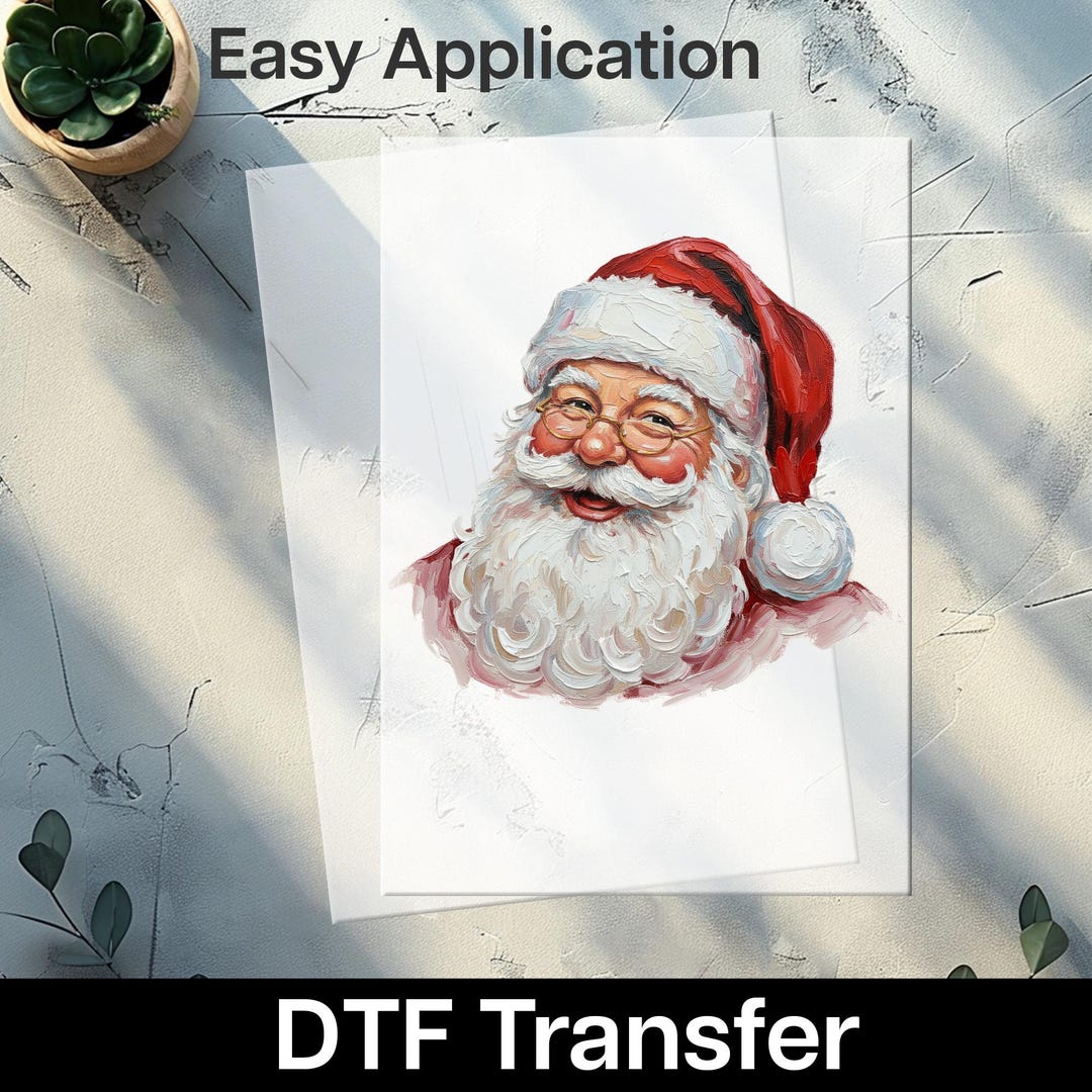 Classic Santa Claus DTF Transfer for Christmas Apparel Iron-on Ready to ...