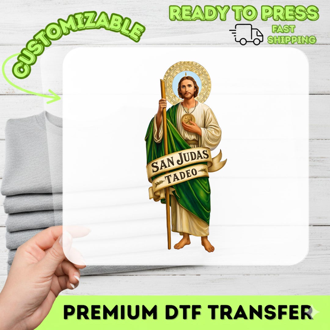 Saint Jude Religious Art DTF Transfer | Ready to Press Iron-on ...