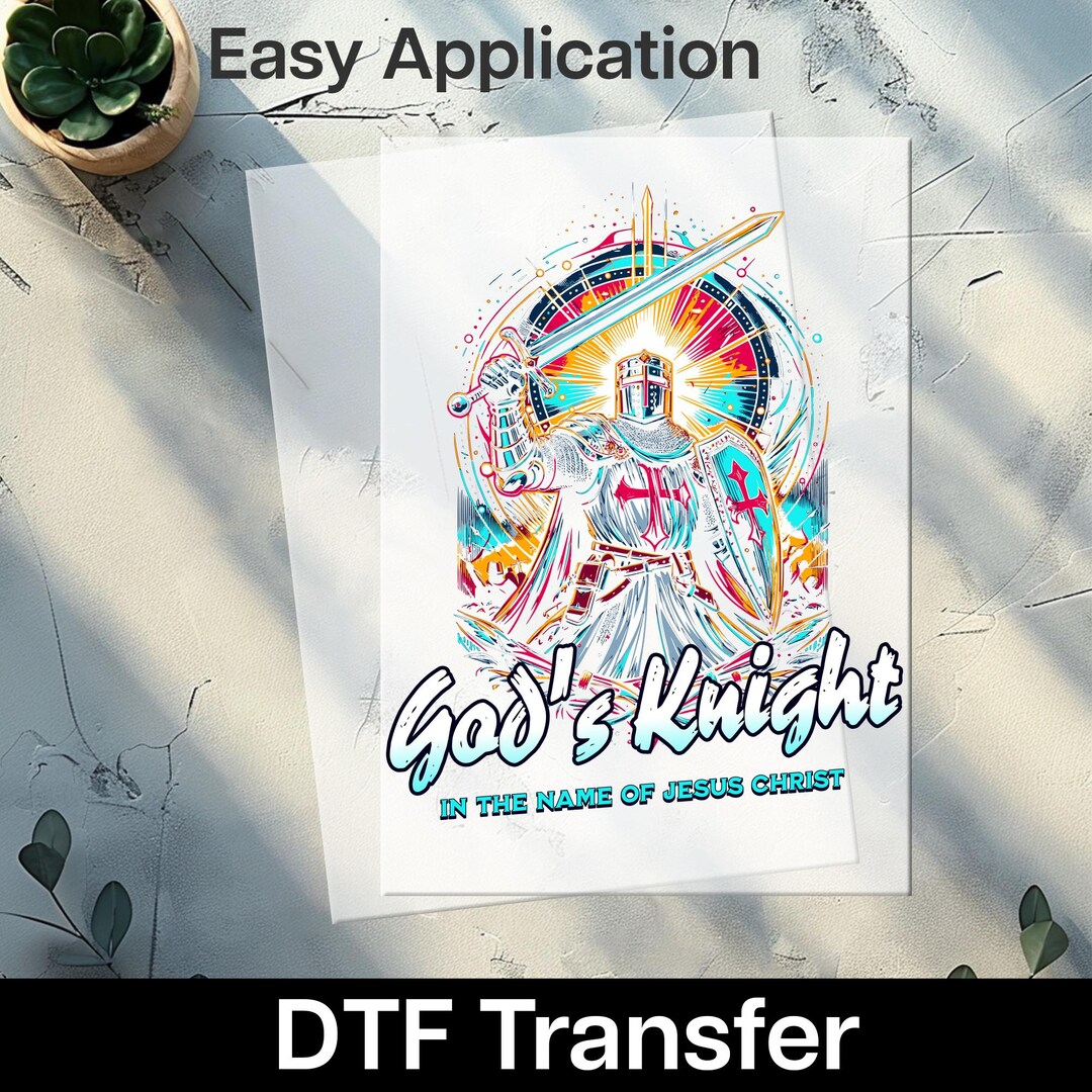 Christian Faith Knight DTF Transfer | Ready to Press Religious Armor ...
