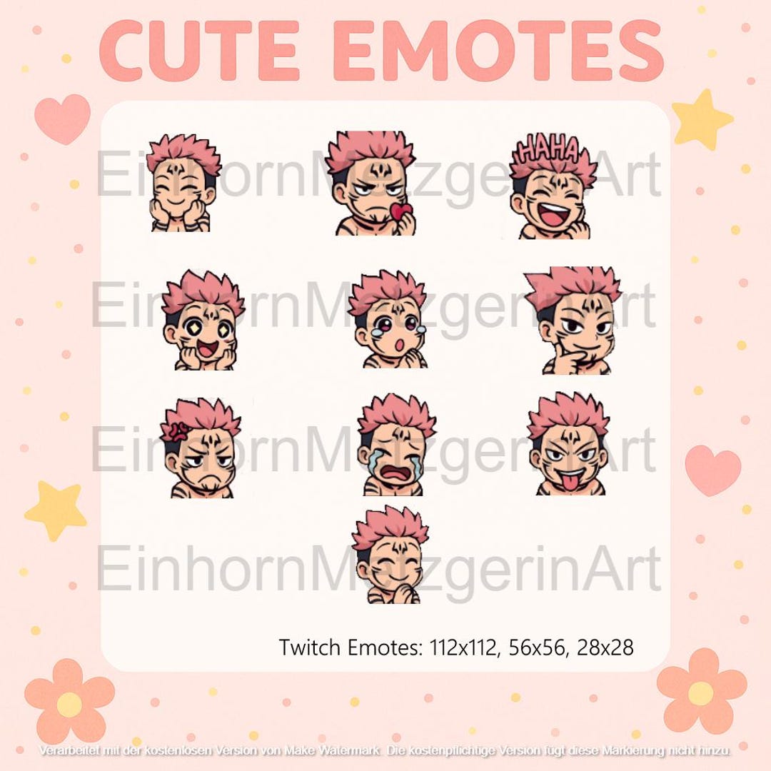 Twitch Emotes - Jujutsu Kaisen Ryomen Sukuna - Etsy