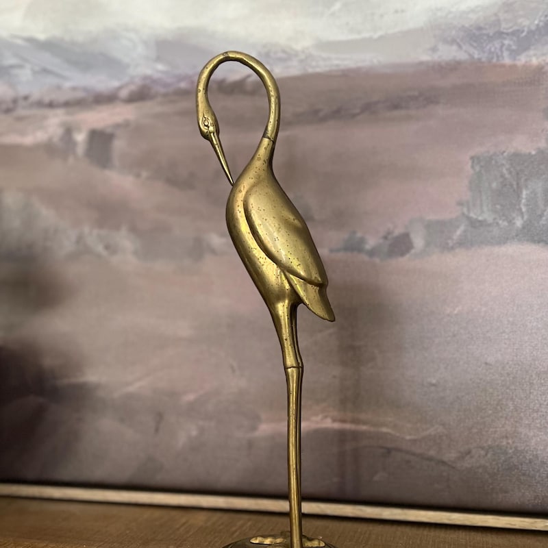 Brass Mcm Heron Statue - Etsy