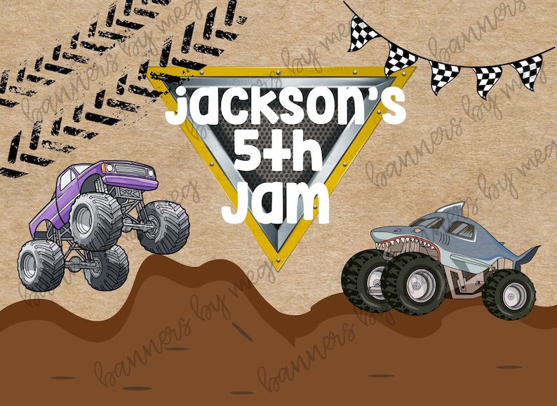 Monster Jam Banner *TEMPLATE* - Etsy