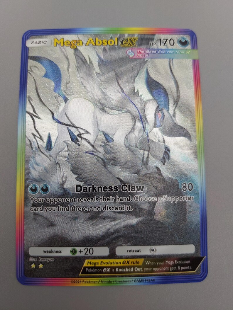 Mega Absol EX Pokemon TCG Pocket Mega Rising Custom Textured Full Alt ...