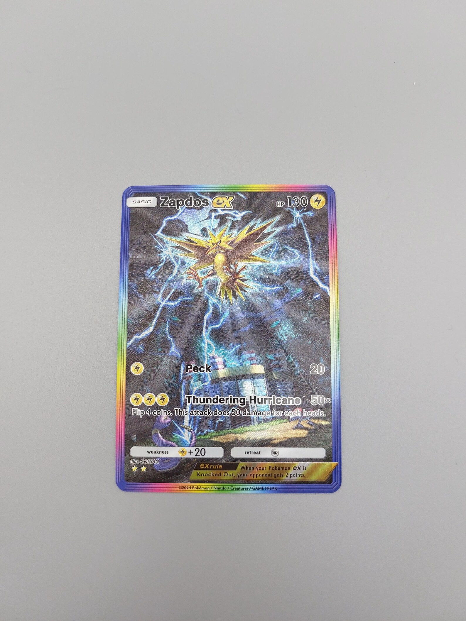 Zapdos EX Pokemon TCG Pocket Genetic Apex Custom Textured Full Alt Art ...