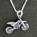 Dirt Bike Necklace Sterling Silver Motocross Motorcycle Charm Box Chain ...