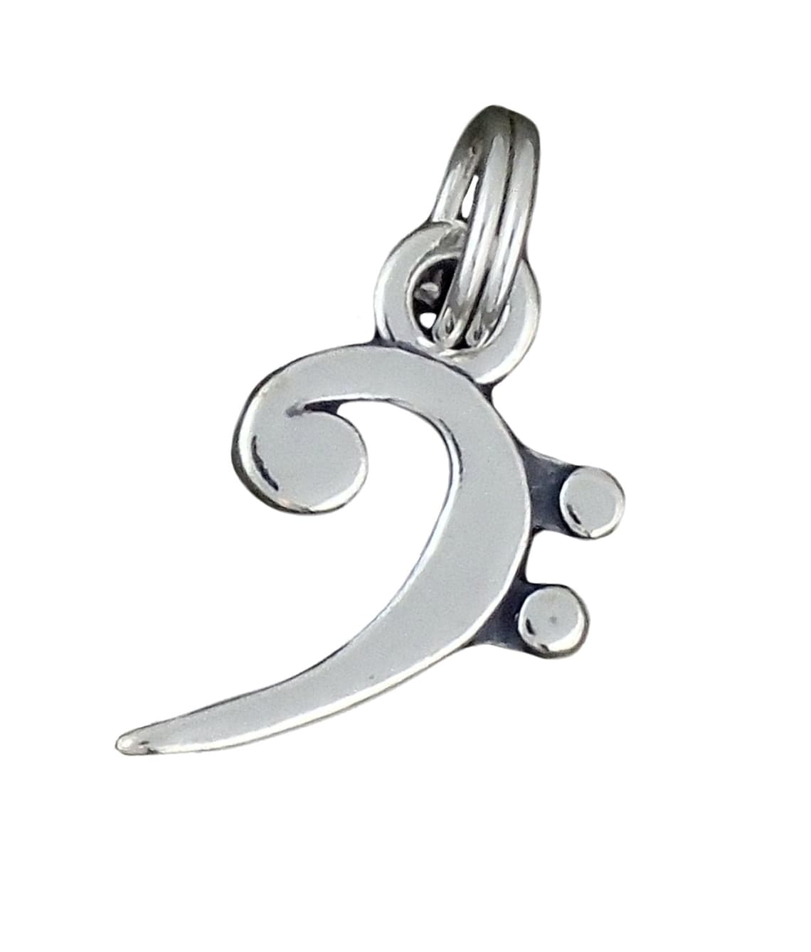Music Note Bass Clef Charm Sterling Silver Pendant - Etsy