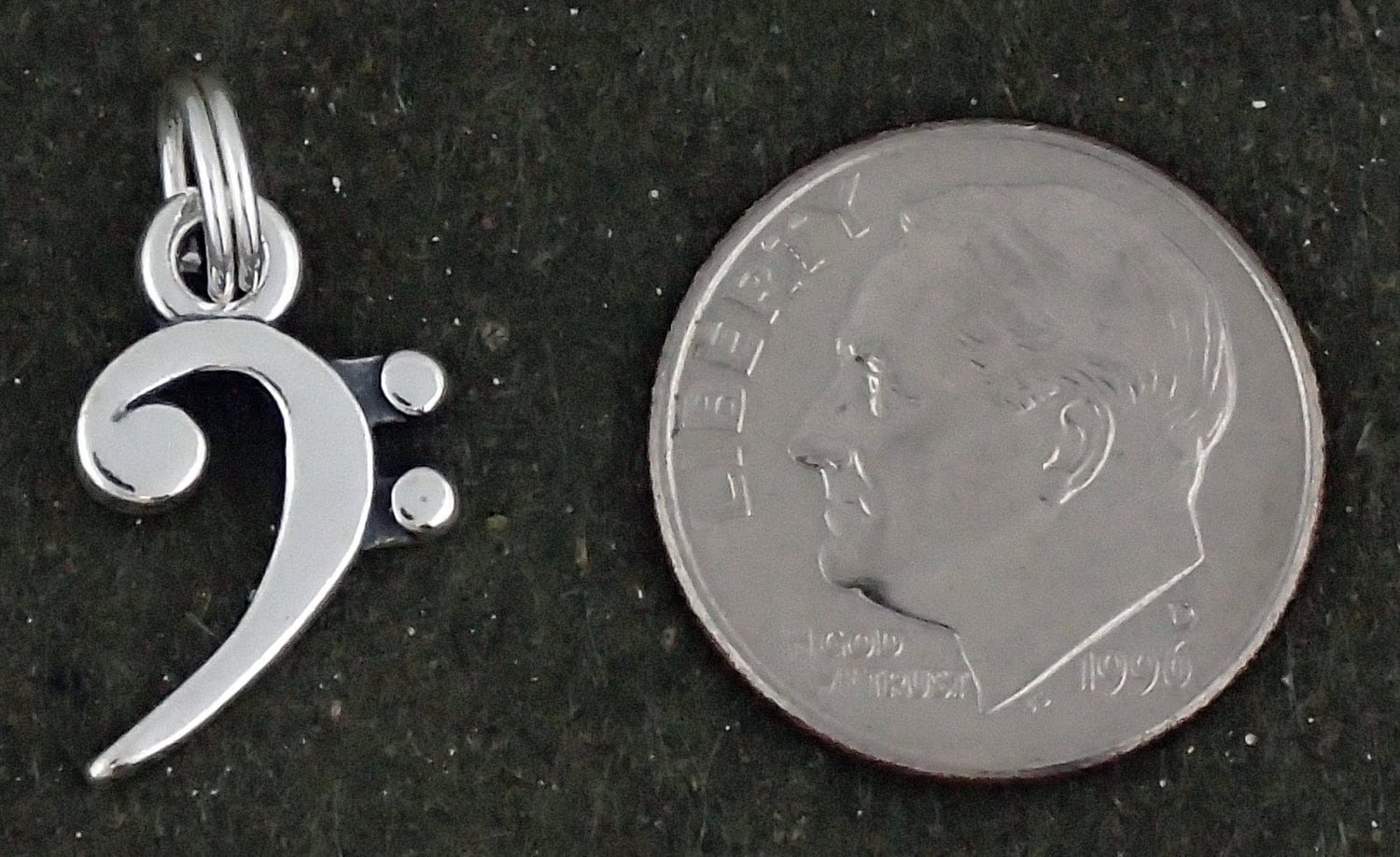 Sterling Silver Bass Clef Symbol Necklace Music Note Pendant - Etsy