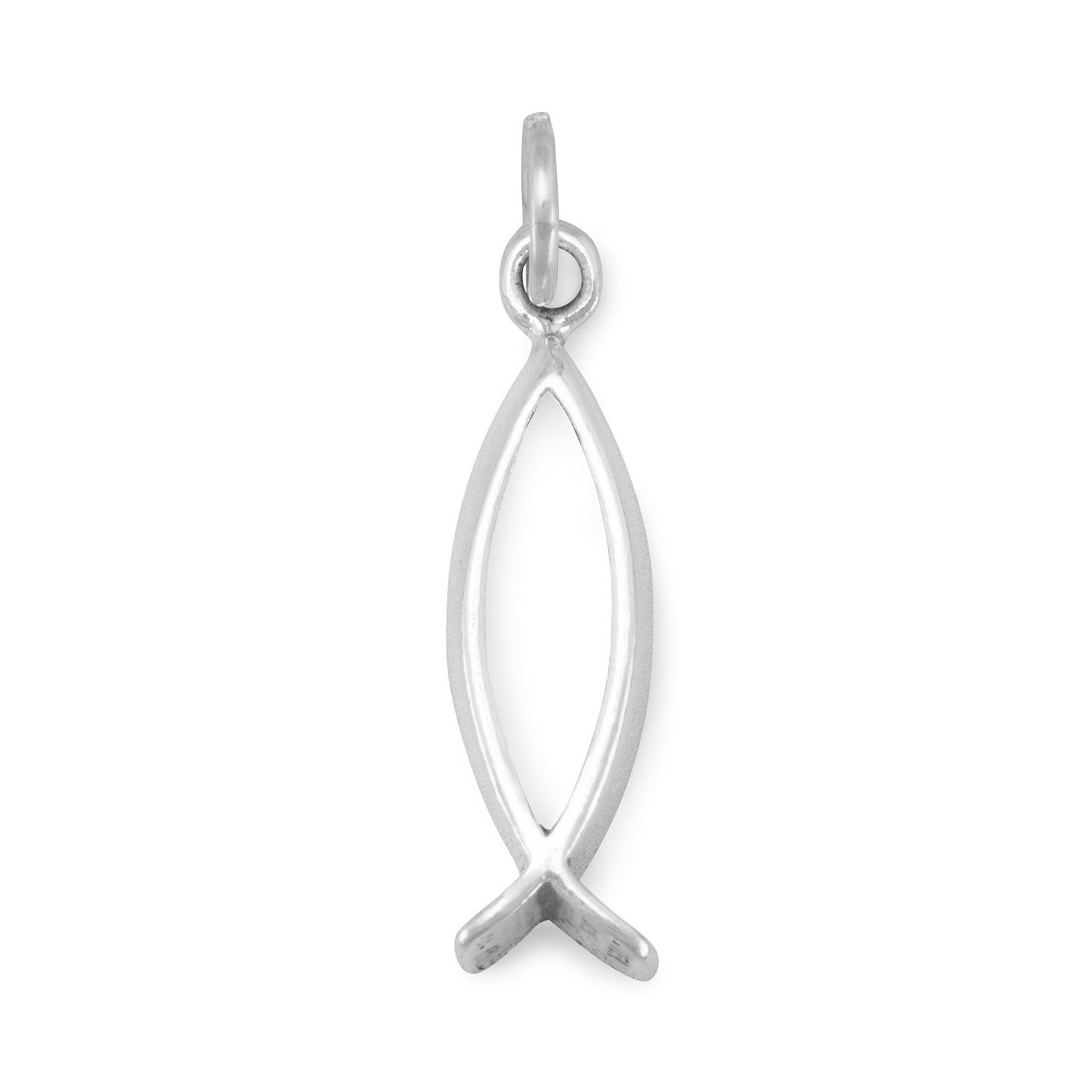 Christian Fish Charm Sterling Silver Pendant Ichthus Ichthys Religious ...