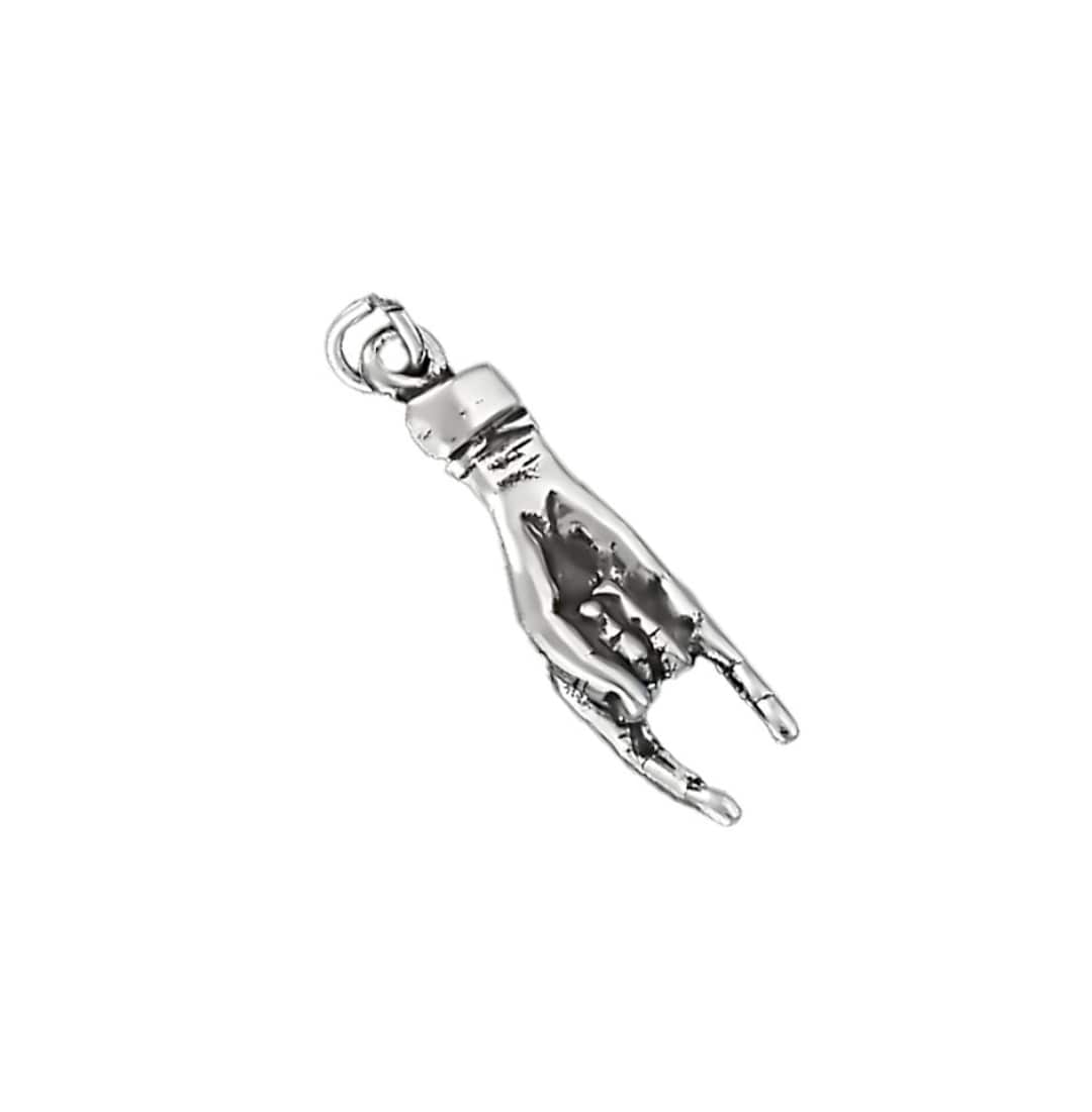 Italian Hand Charm Sterling Silver Mano Cornuto Good Luck Pendant 3D - Etsy