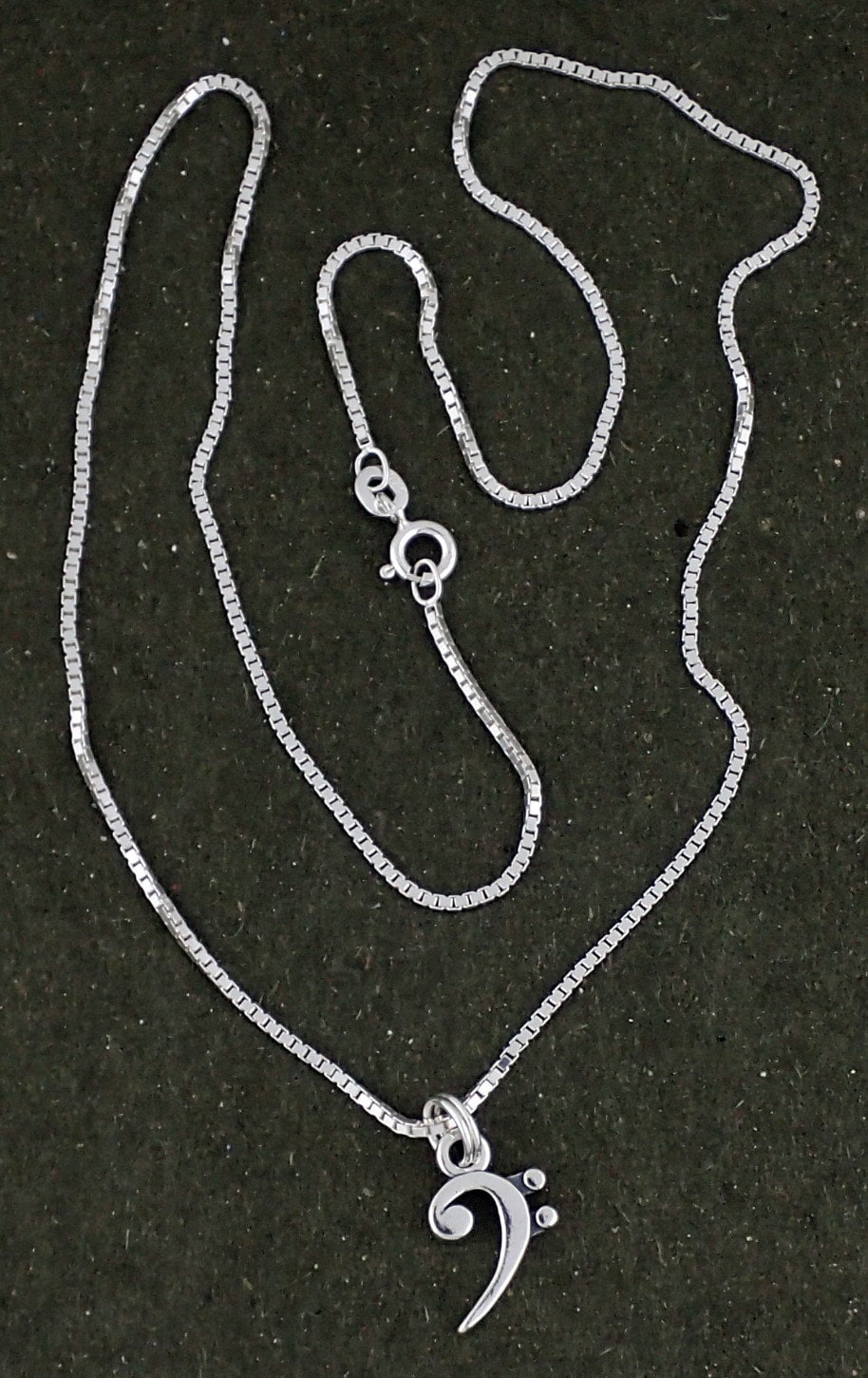 Sterling Silver Bass Clef Symbol Necklace Music Note Pendant - Etsy