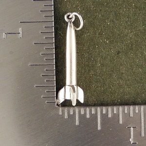 Rocket Charm Sterling Silver 3D Pendant Spaceship Space - Etsy