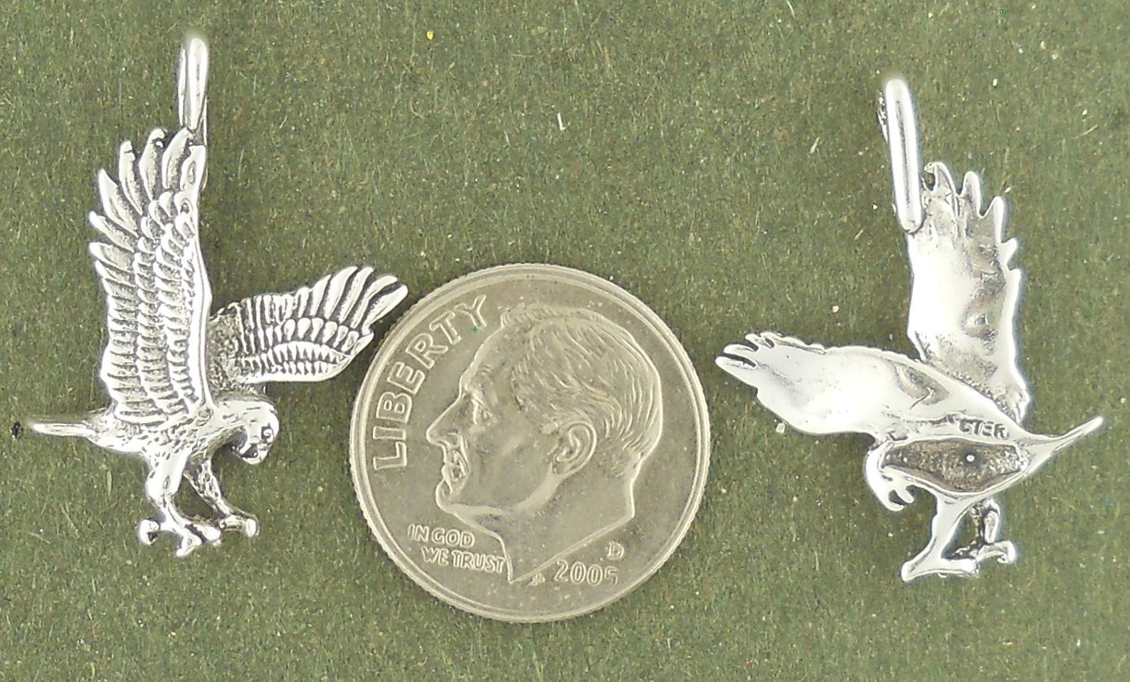 Sterling Silver Eagle Charm Pendant Hawk Falcon Bird - Etsy