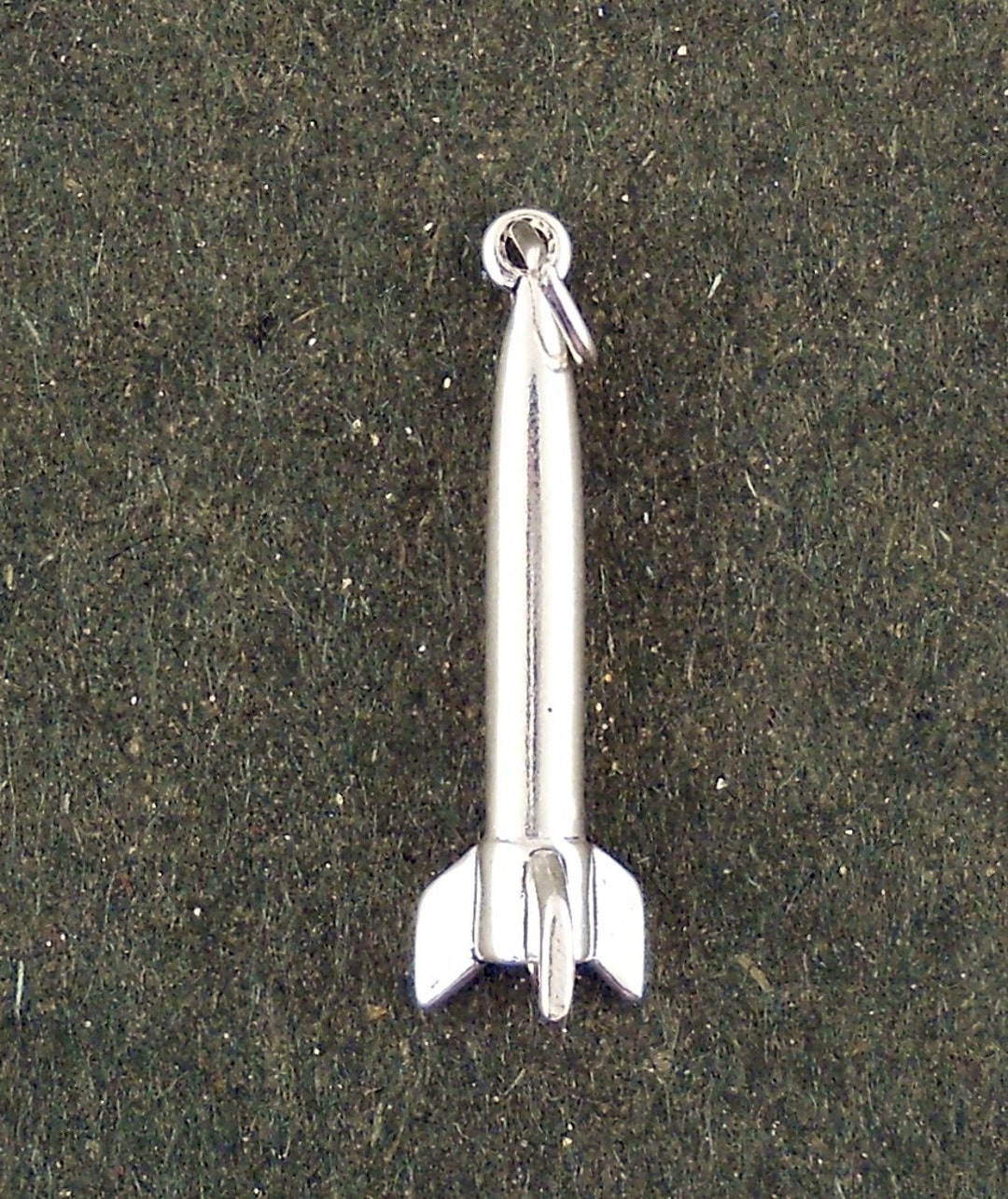 Rocket Charm Sterling Silver 3D Pendant Spaceship Space - Etsy