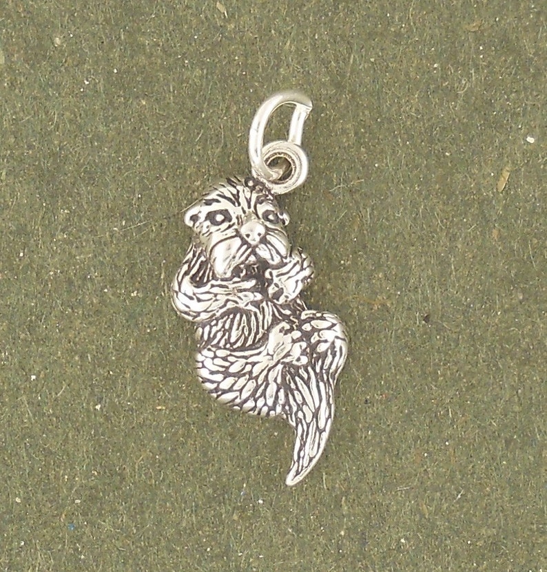 Sea Otter Charm Sterling Silver Pendant Marine Animal - Etsy