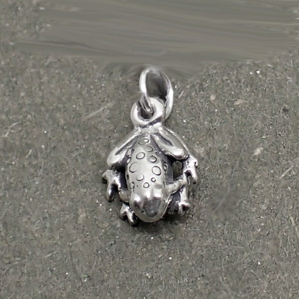 Sterling Silver Frog Charm - Etsy