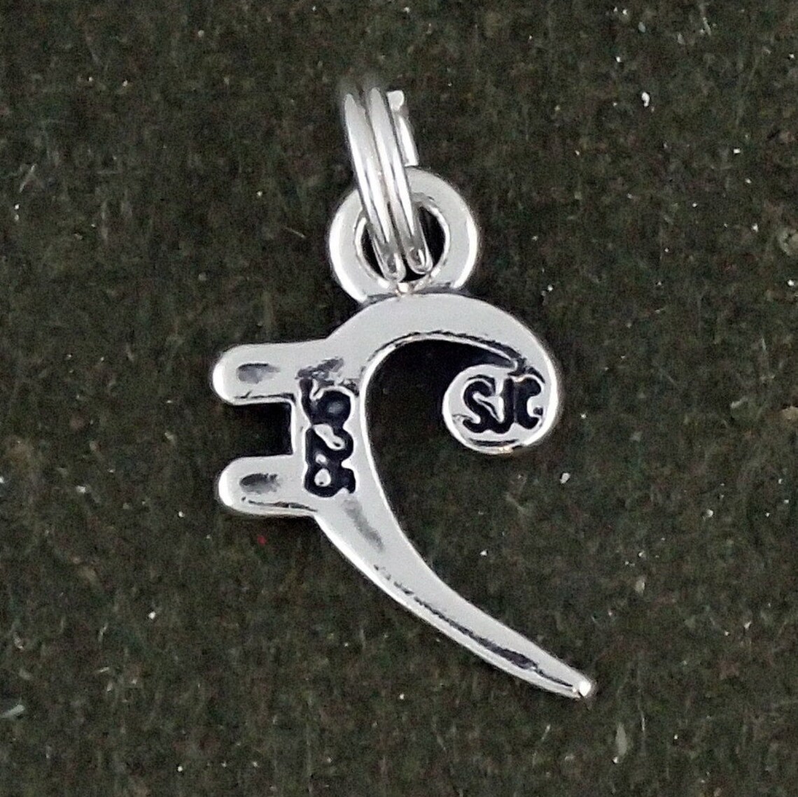 Music Note Bass Clef Charm Sterling Silver Pendant - Etsy