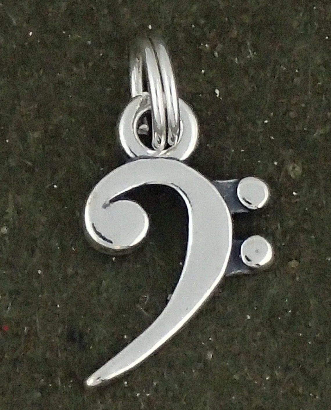 Music Note Bass Clef Charm Sterling Silver Pendant - Etsy