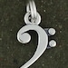 Music Note Bass Clef Charm Sterling Silver Pendant - Etsy