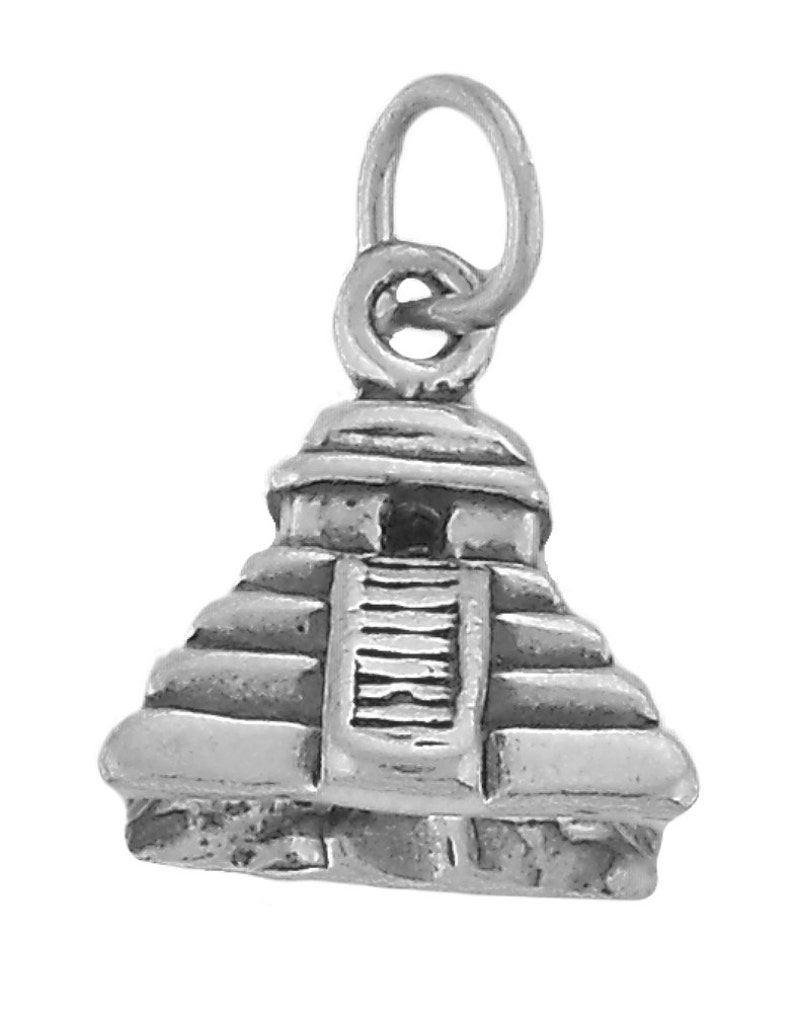 Mayan Pyramid Charm Sterling Silver Pendant Ancient Temple 3D - Etsy UK