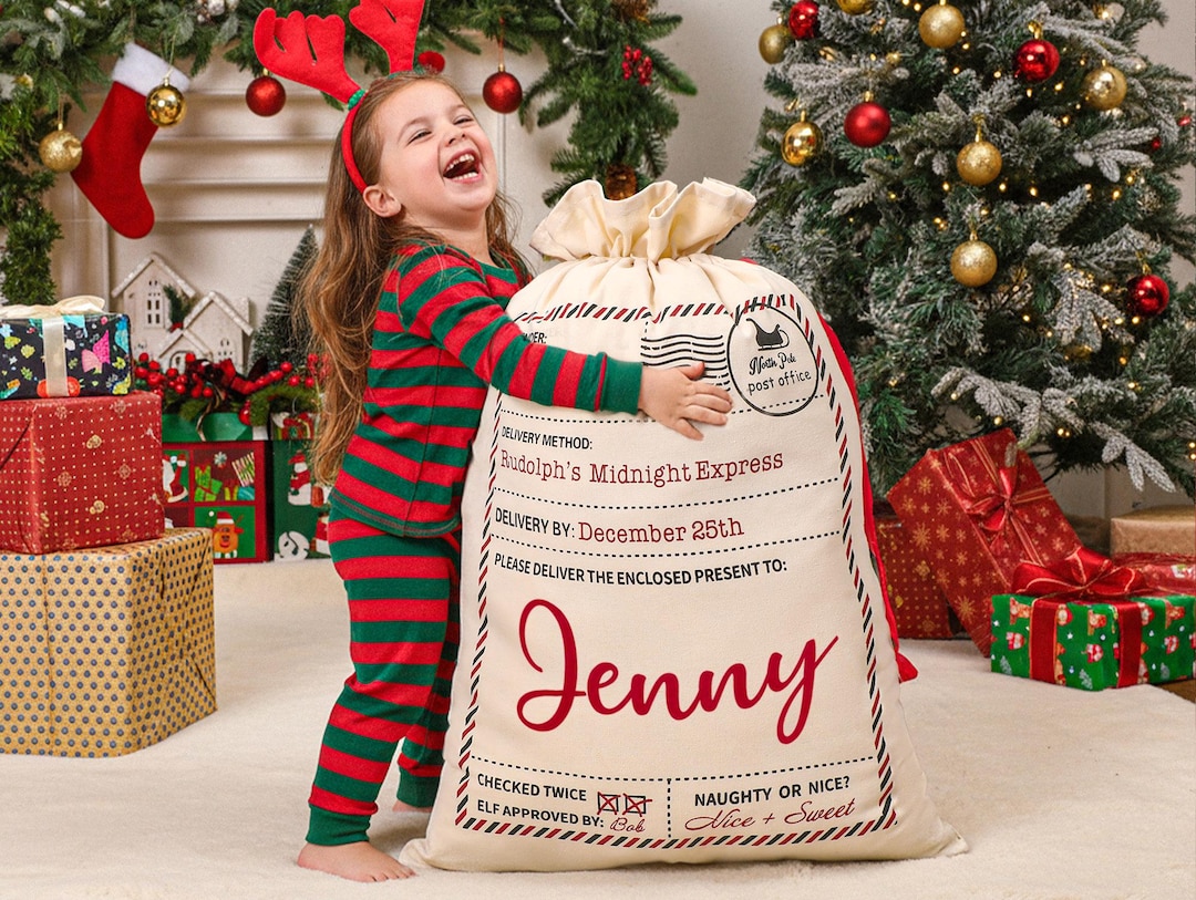 Personalized Large Santa Sack,family Christmas Sack With Name,2025 ...
