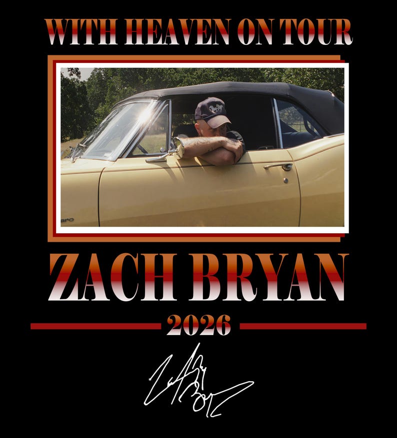 Zach Bryan With Heaven on Tour 2026 PNG File (digital Download - Etsy