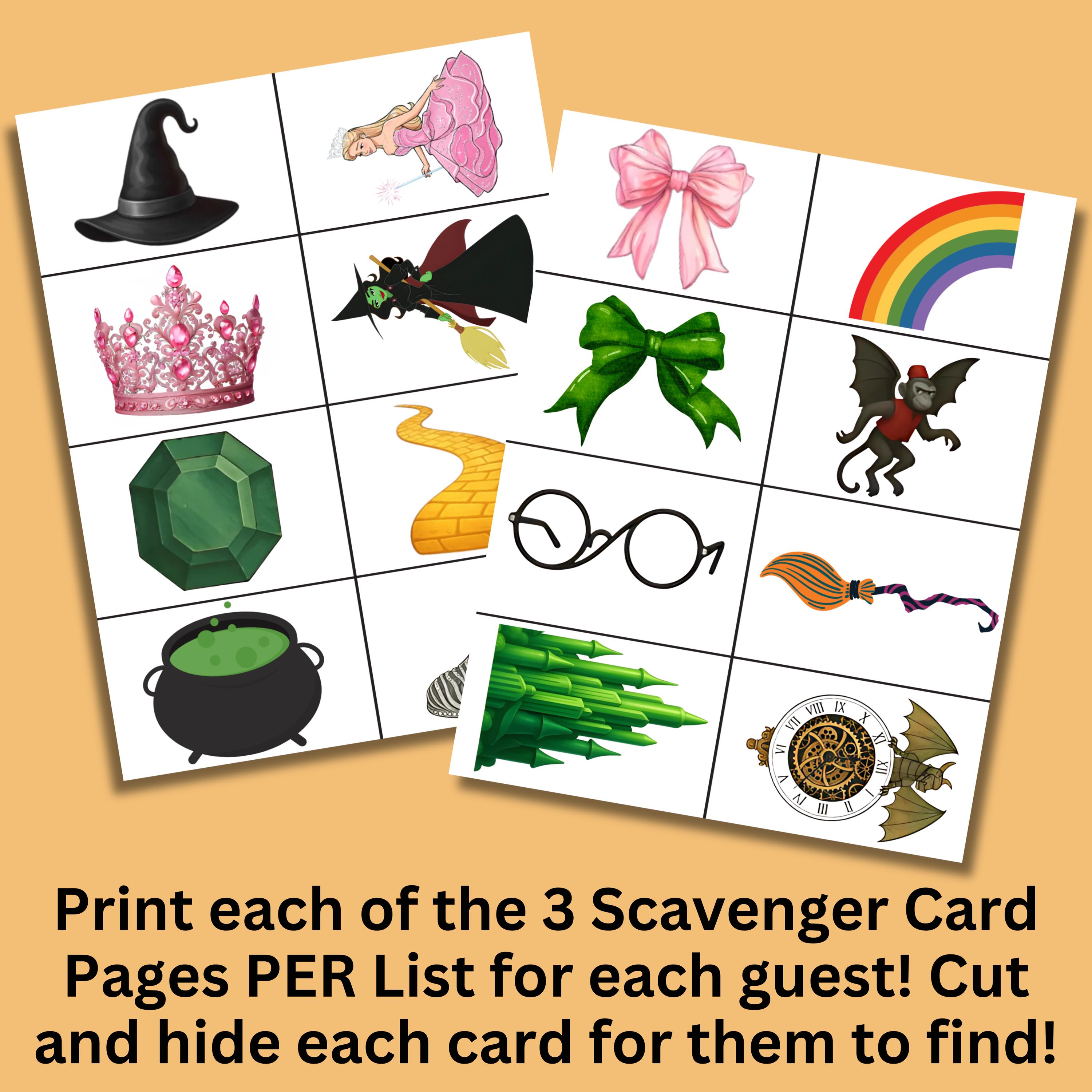 Wicked Themed Scavenger Hunt, Princess Scavenger Hunt Game, Wicked ...