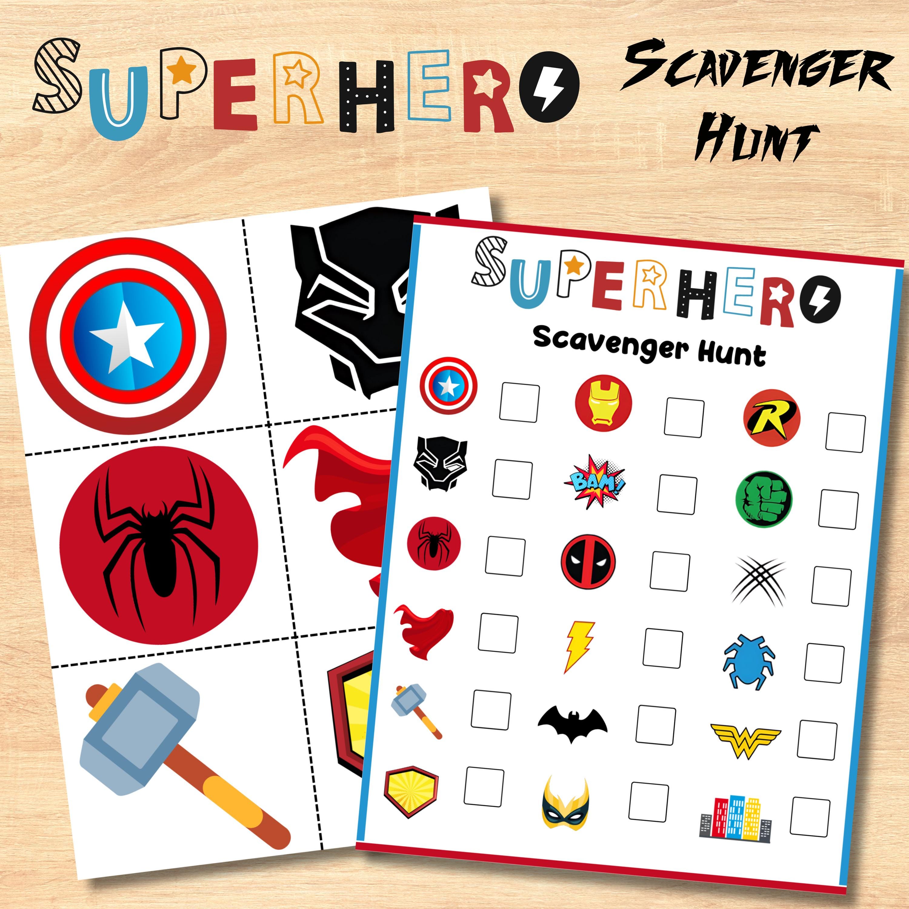 Superhero Scavenger Hunt, Superhero Game, Superhero Birthday, Superhero ...