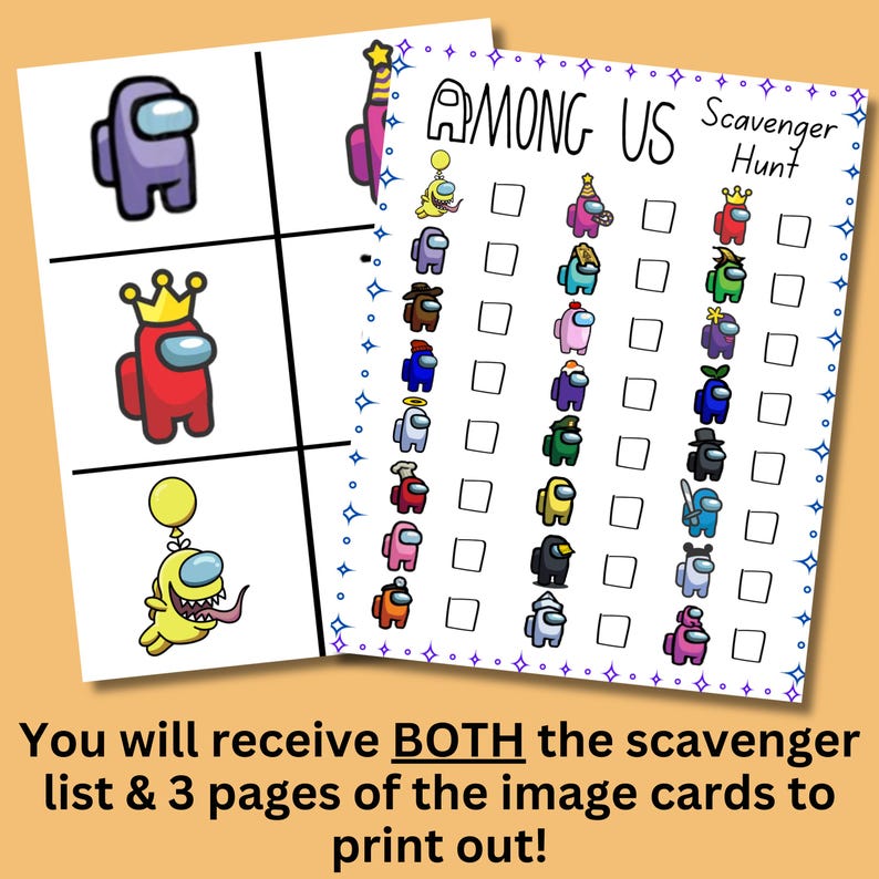 Among Alien Video Game Scavenger Hunt, Imposter Treasure Hunt, A+mong ...