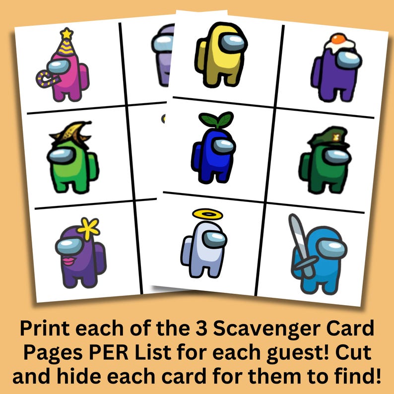 Among Alien Video Game Scavenger Hunt, Imposter Treasure Hunt, A+mong ...