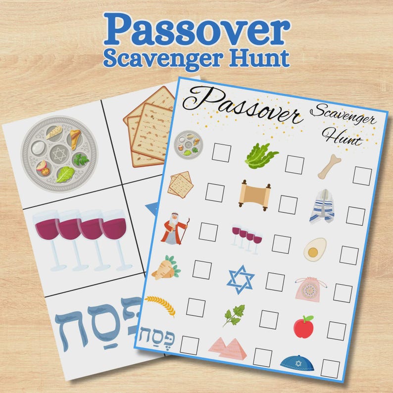 Passover Scavenger Hunt Game, Passover Treasure Hunt, Jewish Holiday ...