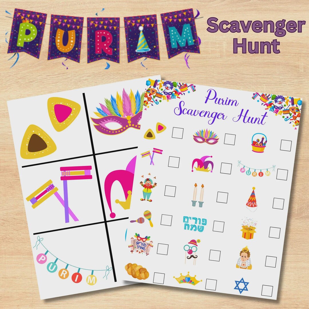 Purim Scavenger Hunt Game: Jewish Holiday Activity (digital Download ...