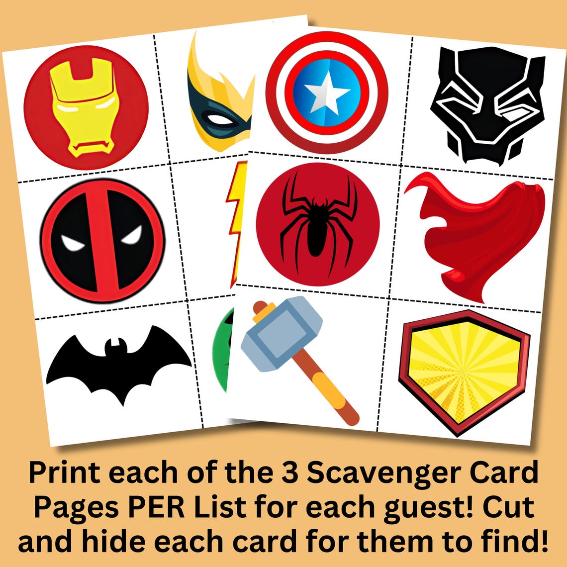 Superhero Scavenger Hunt, Superhero Game, Superhero Birthday, Superhero ...