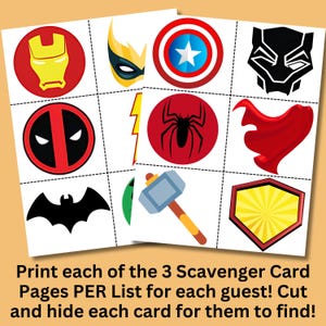 Superhero Scavenger Hunt, Superhero Game, Superhero Birthday, Superhero ...