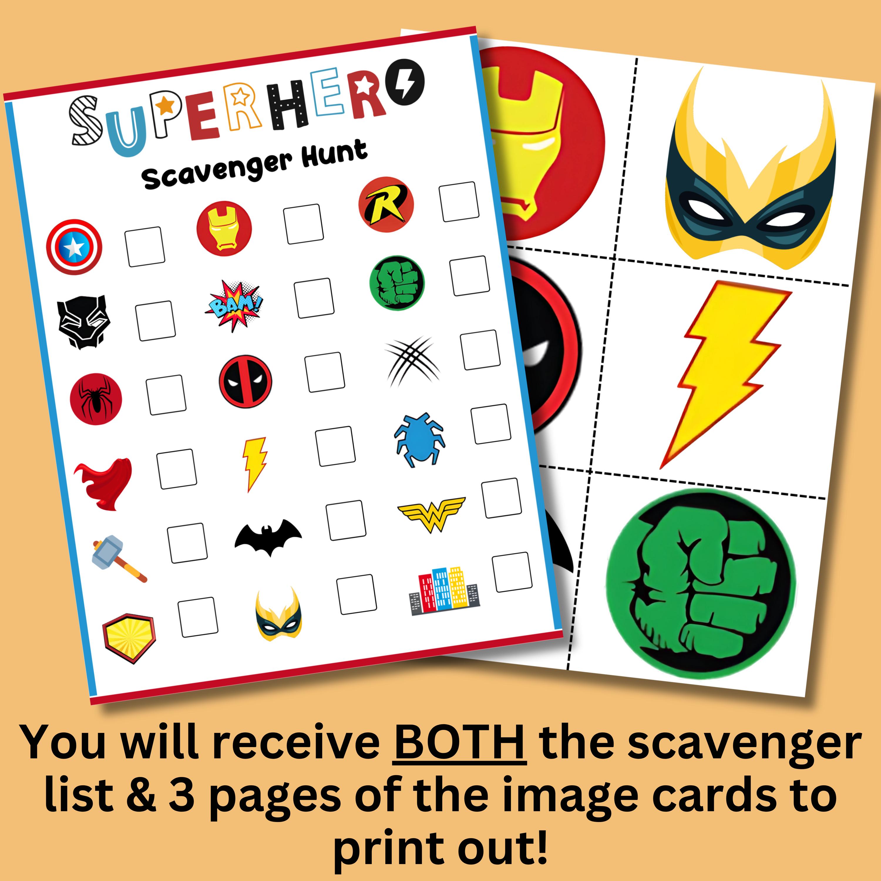 Superhero Scavenger Hunt, Superhero Game, Superhero Birthday, Superhero ...