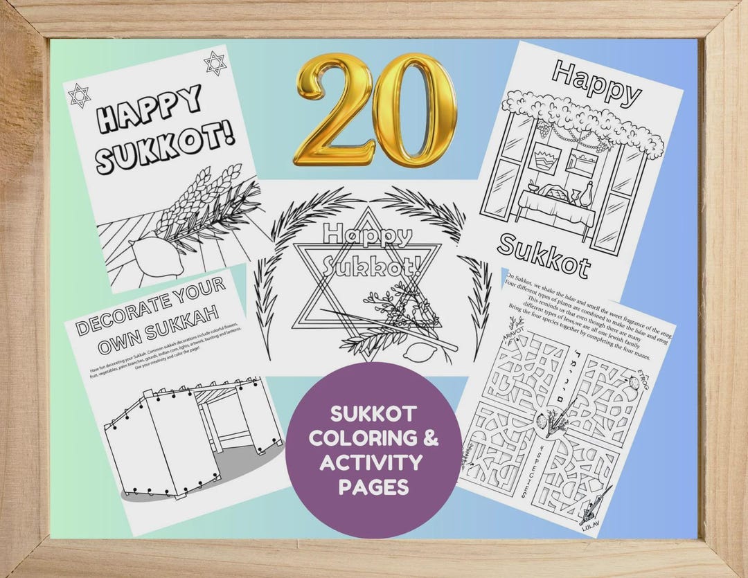Sukkot Activity Pack: Jewish Holiday Coloring Pages & Games, Sukkot ...