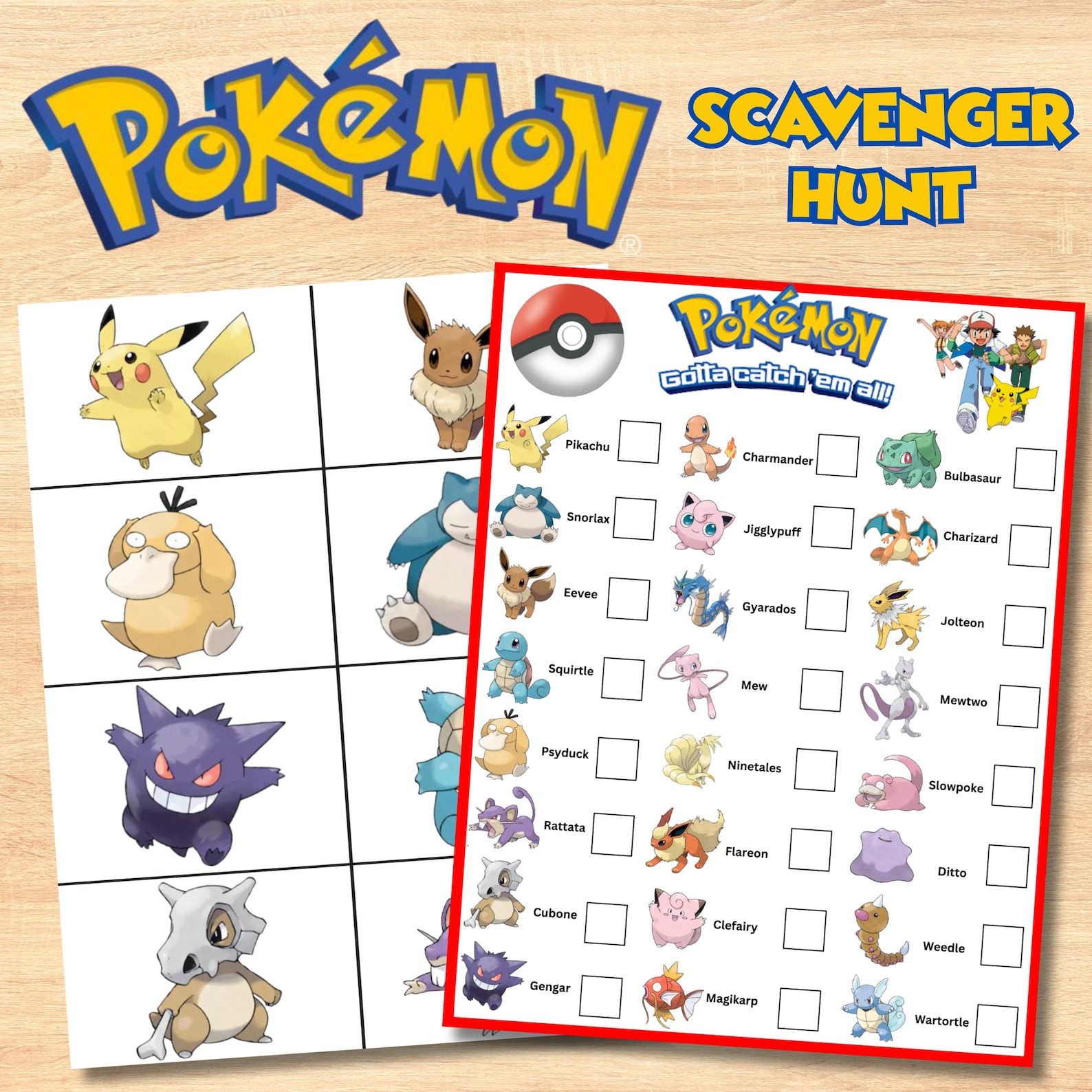 Gotta Catch Them All Scavenger Hunt, Poke Character Treasure Hunt, Poke ...