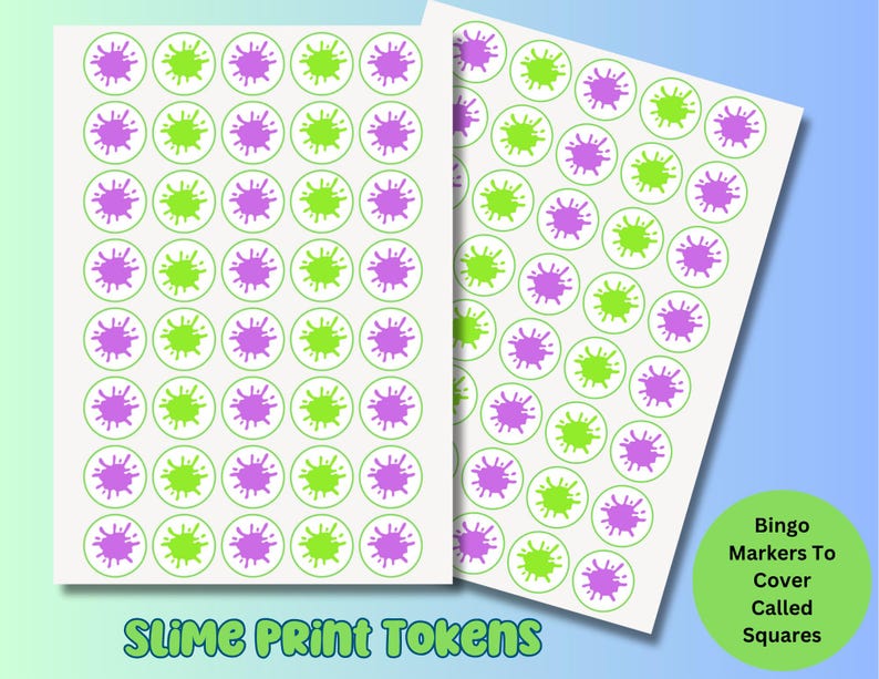Slime Party 20 Card Bingo, Slime Theme Birthday Game, Slime Party Game ...