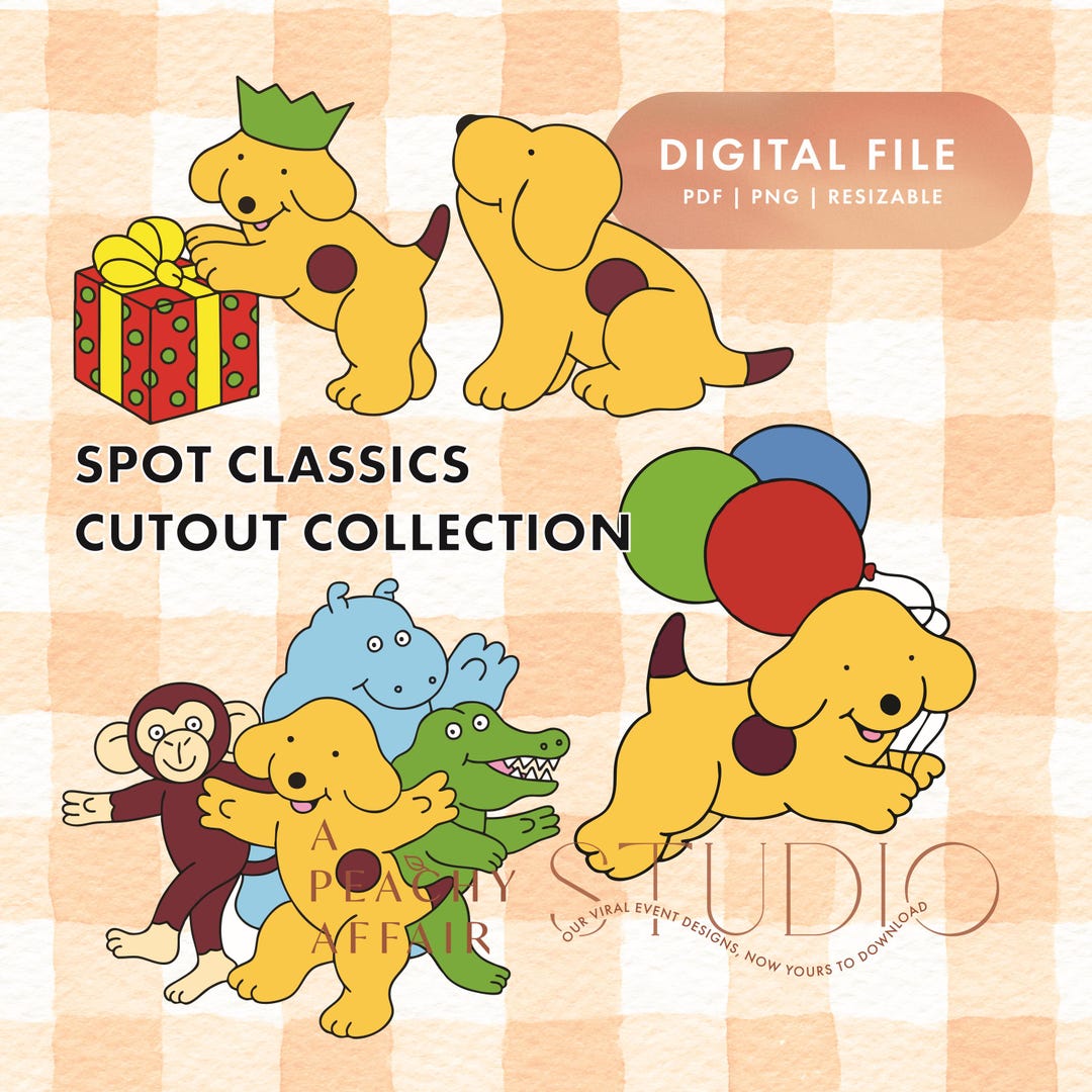 Spot Classics Cutout Collection, Printable Decor, Birthday Backdrop ...