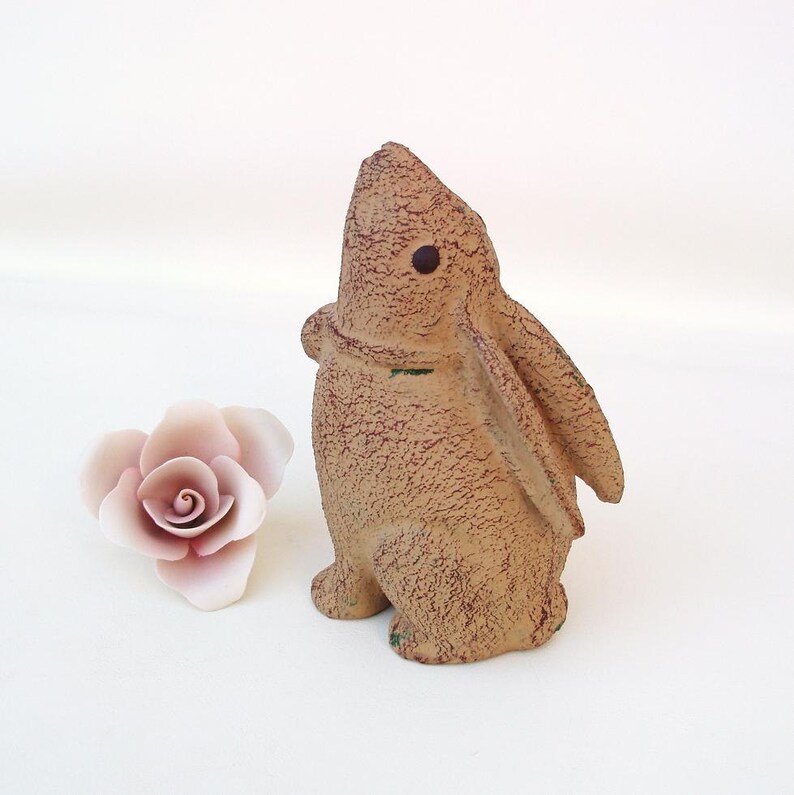 Vintage Cast Iron Rabbit Figurine Bunny Door Stop Peter Rabbit | Etsy
