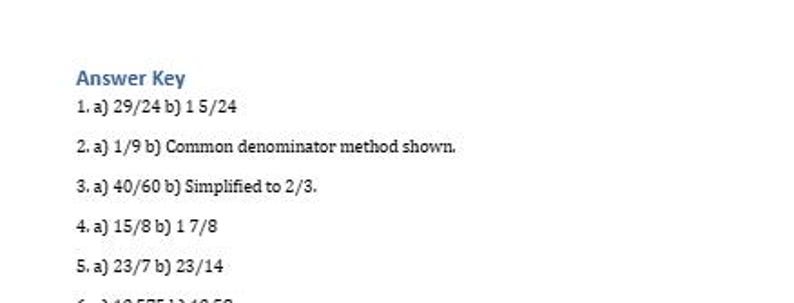 Fraction and Decimal Operations Review 6th Gr Math Standards-based ...