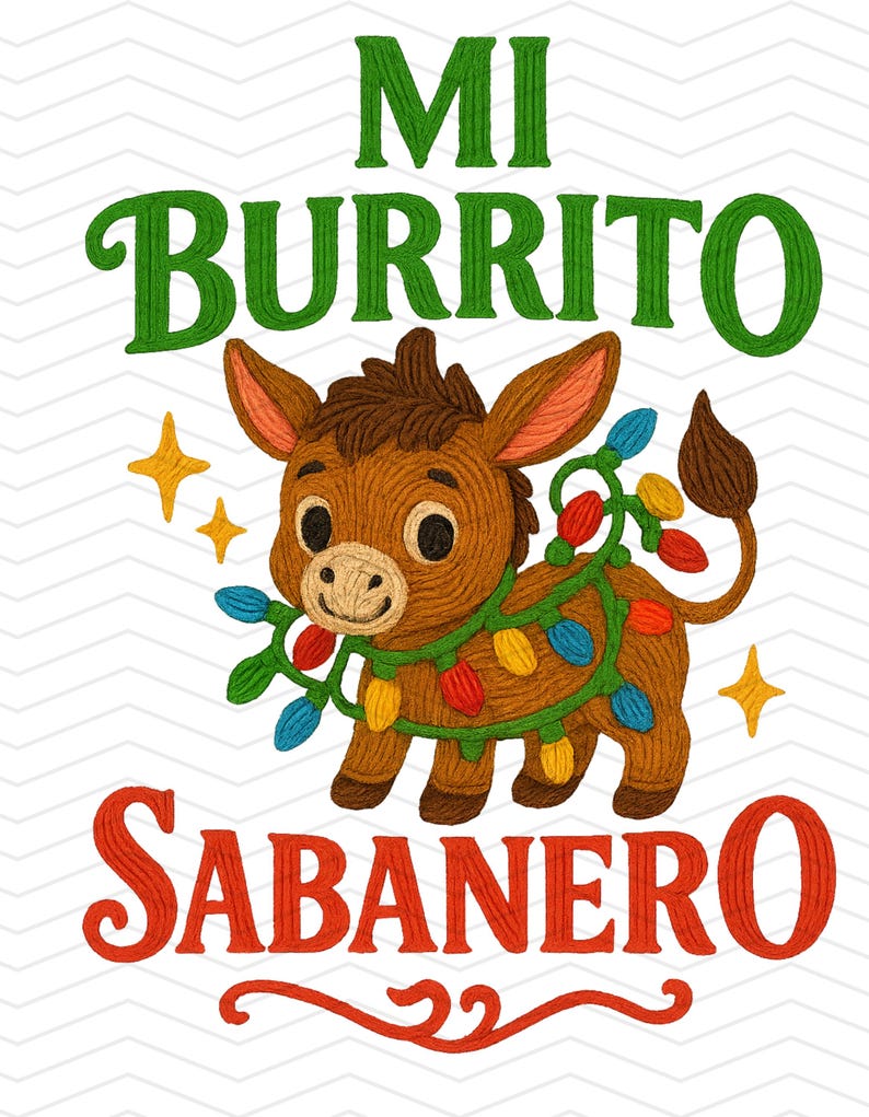Mi Burrito Sabanero PNG | Mexican Christmas Donkey Design (digital ...