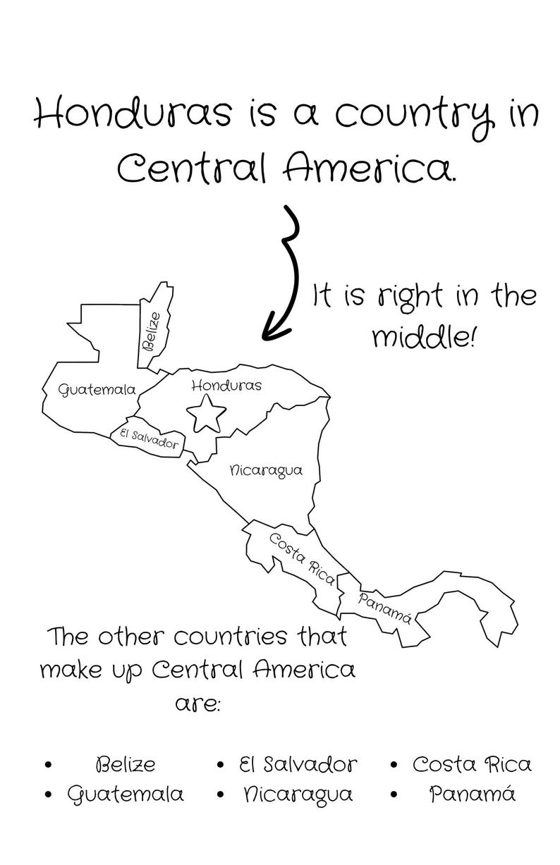 Printable Honduras Coloring Pages for Kids - Etsy