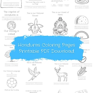 Printable Honduras Coloring Pages for Kids - Etsy