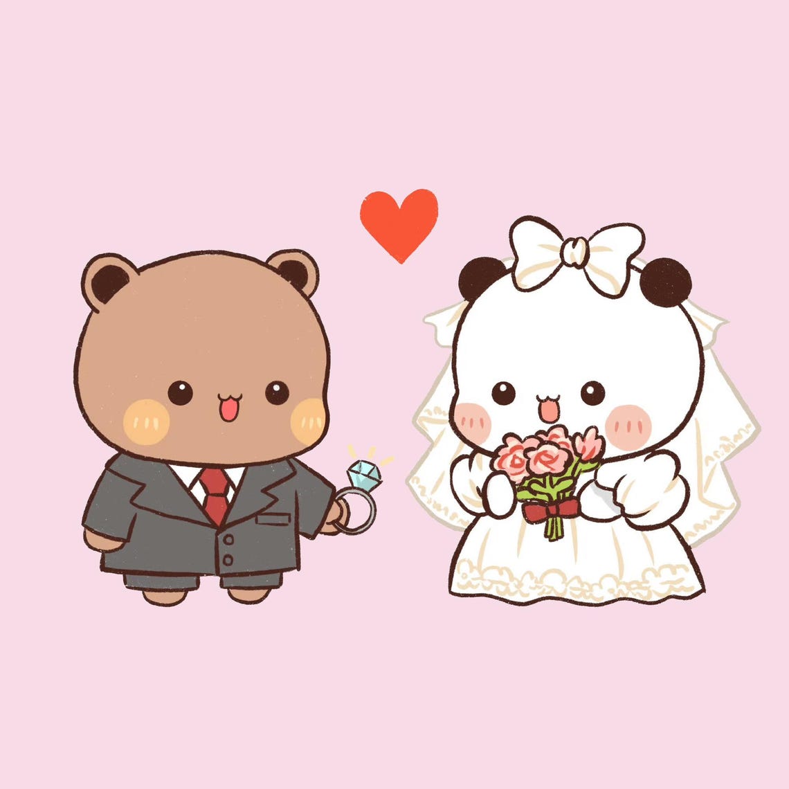 Bubu and Dudu Bear Panda Couple Love PNG Images High Quality, Cute Dudu ...