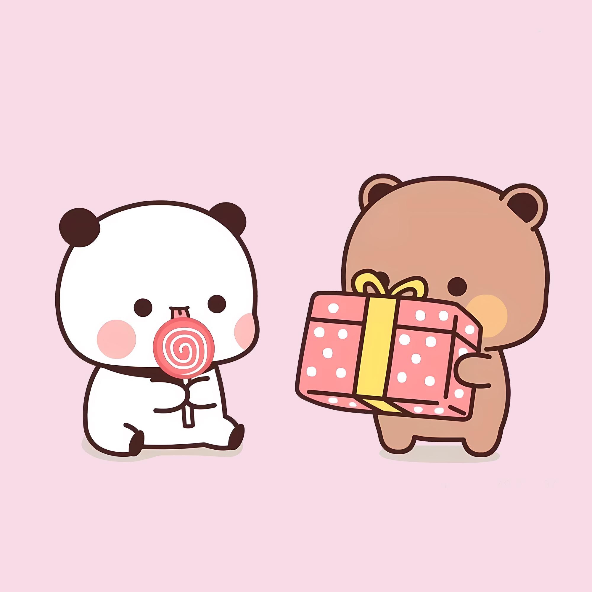 Bubu and Dudu Bear Panda Couple Love PNG Images High Quality, Cute Dudu ...