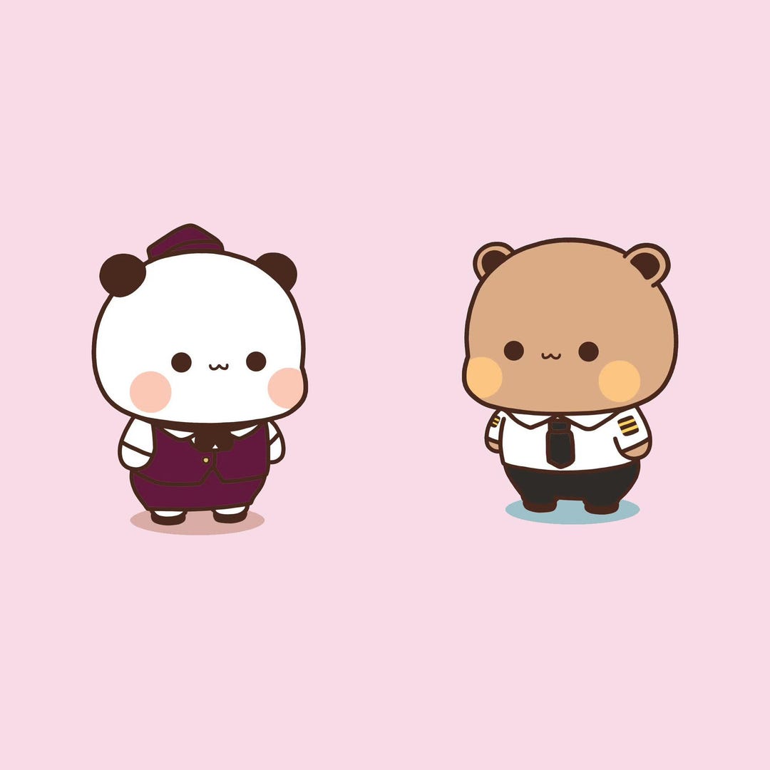 Bubu and Dudu Bear Panda Couple Love PNG Images High Definition, Kawaii ...