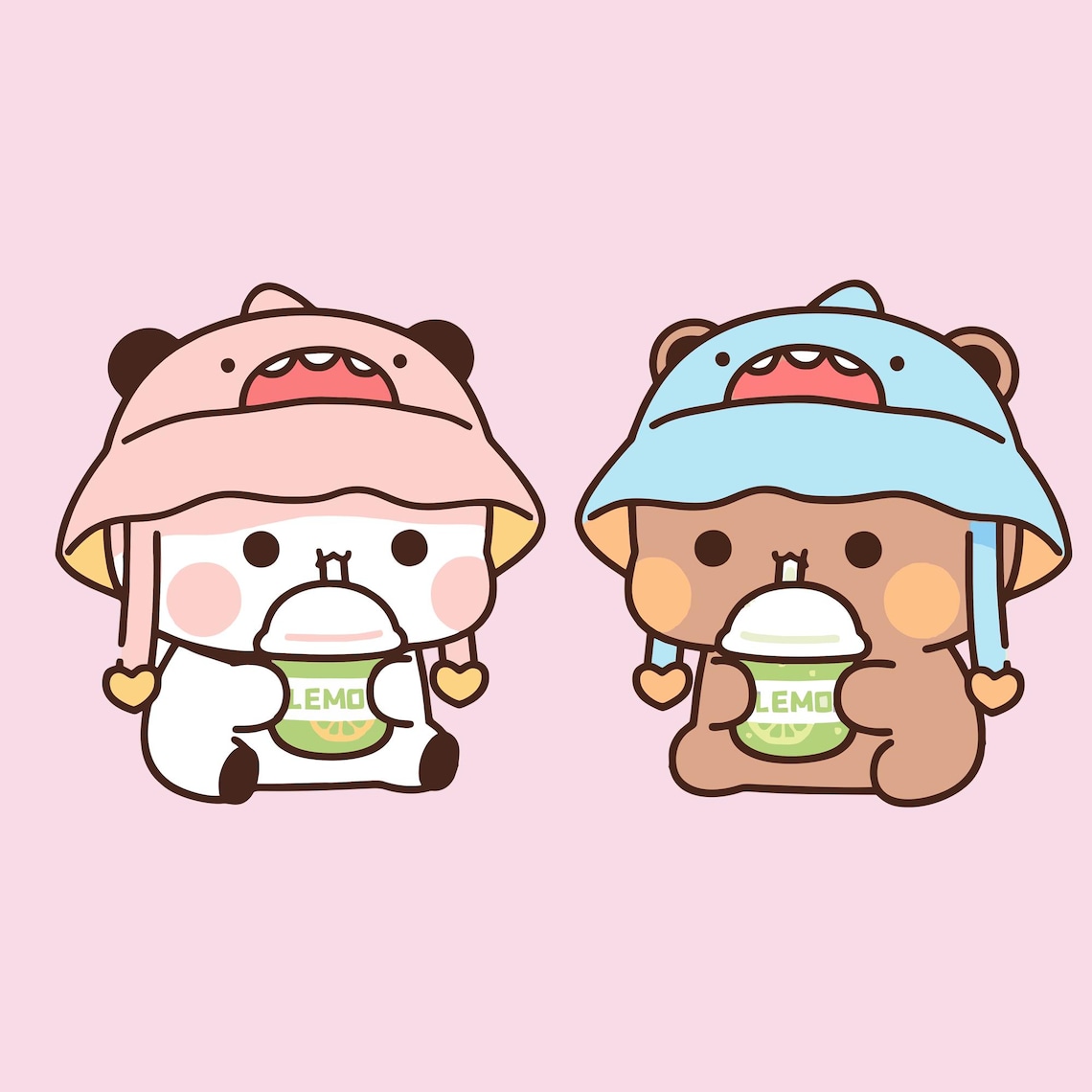 Bubu and Dudu Bear Panda Couple Love PNG Images High Quality, Cute Dudu ...