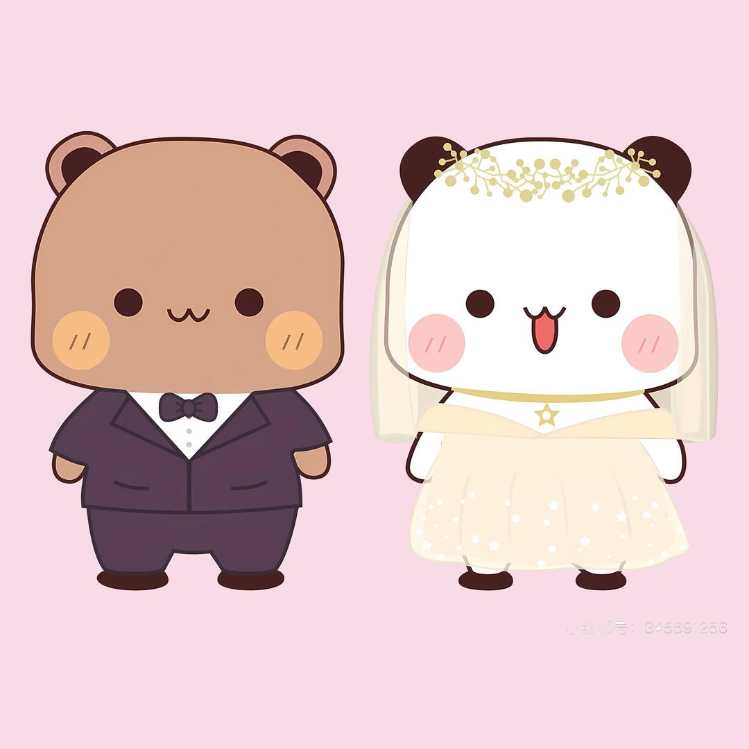 Bubu and Dudu Bear Panda Couple Love PNG Images High Quality, Cute Dudu ...