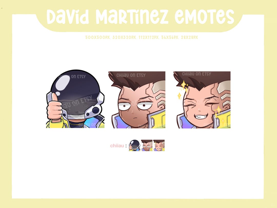 David Martinez Cyberpunk Emotes, Twitch Discord Youtube (digital ...